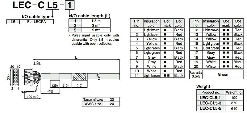 LEC-CL5-1 CABO DE COMUNICACAO DO LEC COM CLP - TONA AUTOMAÇÃO
