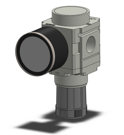 AR20-F02G-D REGULADOR DE PRESSAO COM MANOMETRO ROSCA 1/4 SMC - SERIE AR ...