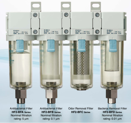 HF2-BAC40D-F04 FILTRO DE AR COMBINADO MONTAGEM 4 COPOS MODULAR 5 + 0,1 ...