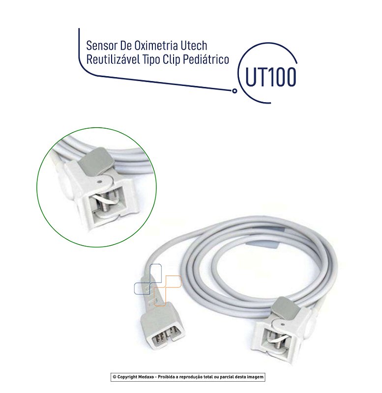 Sensor De Oximetria Utech Reutilizável Tipo Clip Pediátrico Do UT100 ...