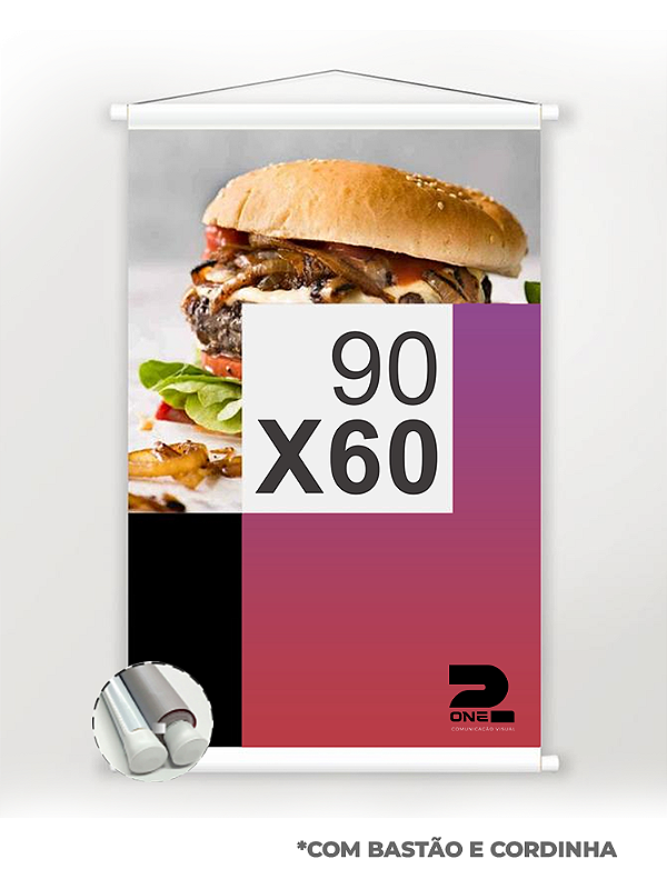 Banner em Lona 60X90cm Personalizado - 2One - Comunicação Visual