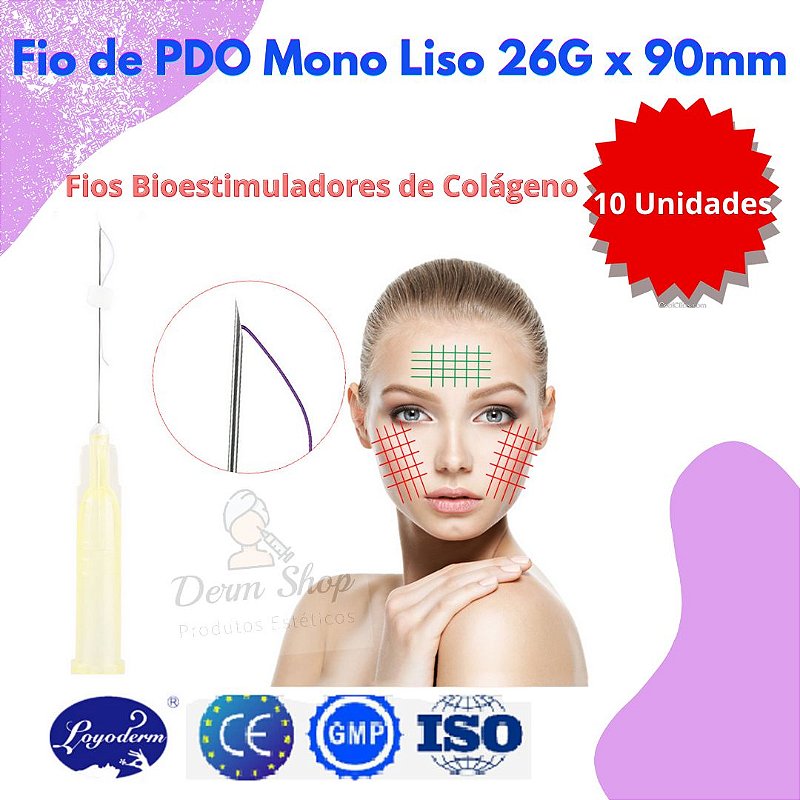 Fio de Pdo Liso 26g X 90mm (Pacote 10 Unidades) Loyoderm - Dermshop ...