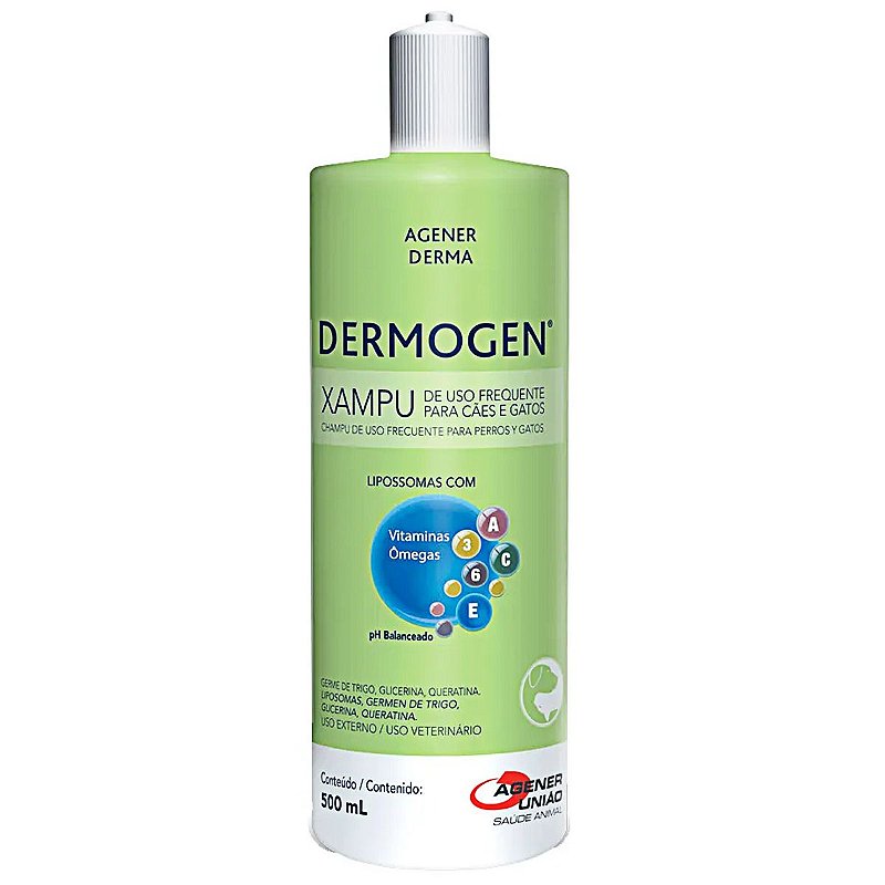 Shampoo Xampu para Pele Sensível Dermogen Cães e Gatos Agener União ...