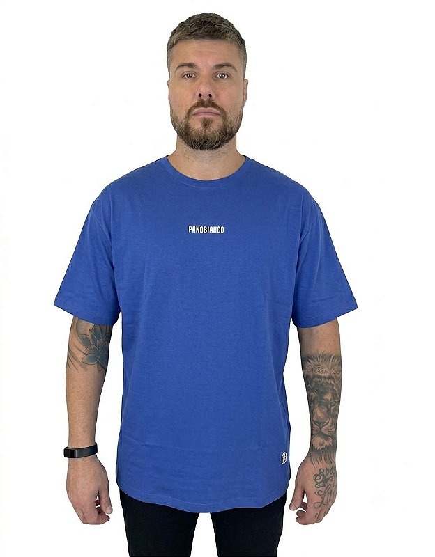 Camiseta (Meia Malha) - Azul - Panobianco Academia