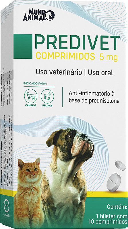 Anti-inflamatório Mundo Animal Predivet 10 Comprimidos - Pet Here