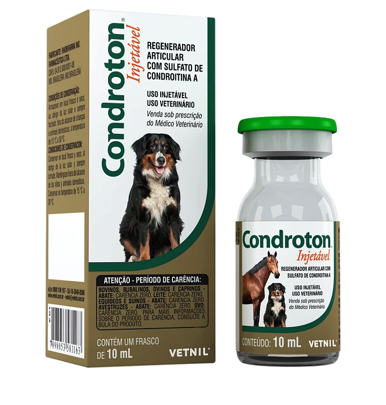 Regenerador Articular Vetnil Condroton Injetável 10ml - Pet Here