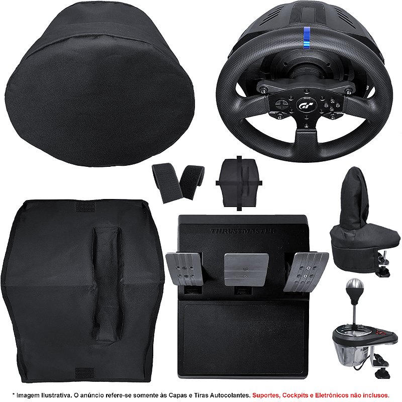 Kit Capas Protetoras p/ Volante e Base T300RS GT + Capa p/ Pedais T3PA ...