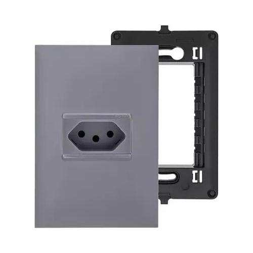 Conjunto 4X2 1 Tomada 2P+T 20A Cinza 615081CZ - Pial Plus+ - Loja Casa ...