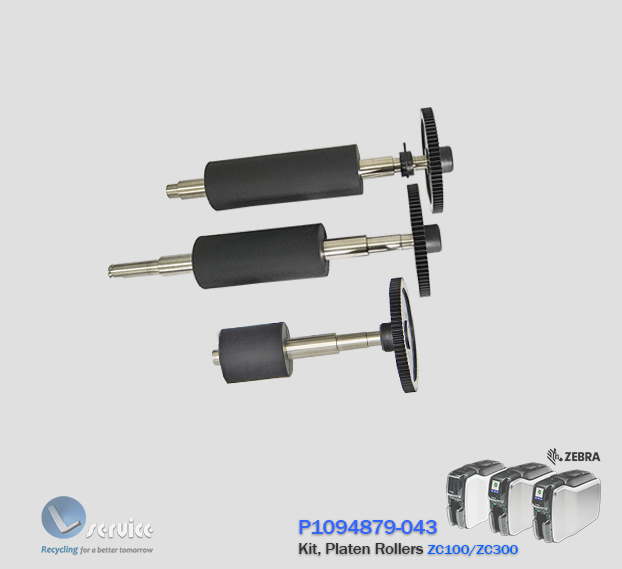 Platen Rollers, Kit Zebra ZC100, ZC300 - Lservice peças e impressoras.