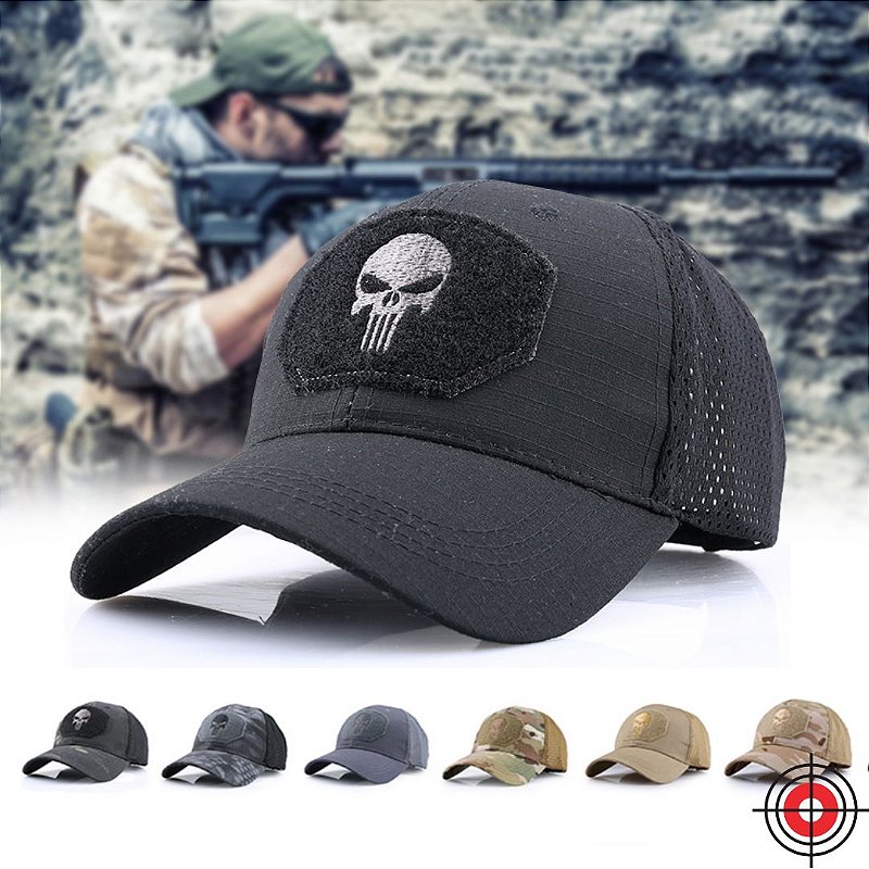 Boné Militar Tático com 3 Velcro para aplique e Patch - FORSHOOTER ...
