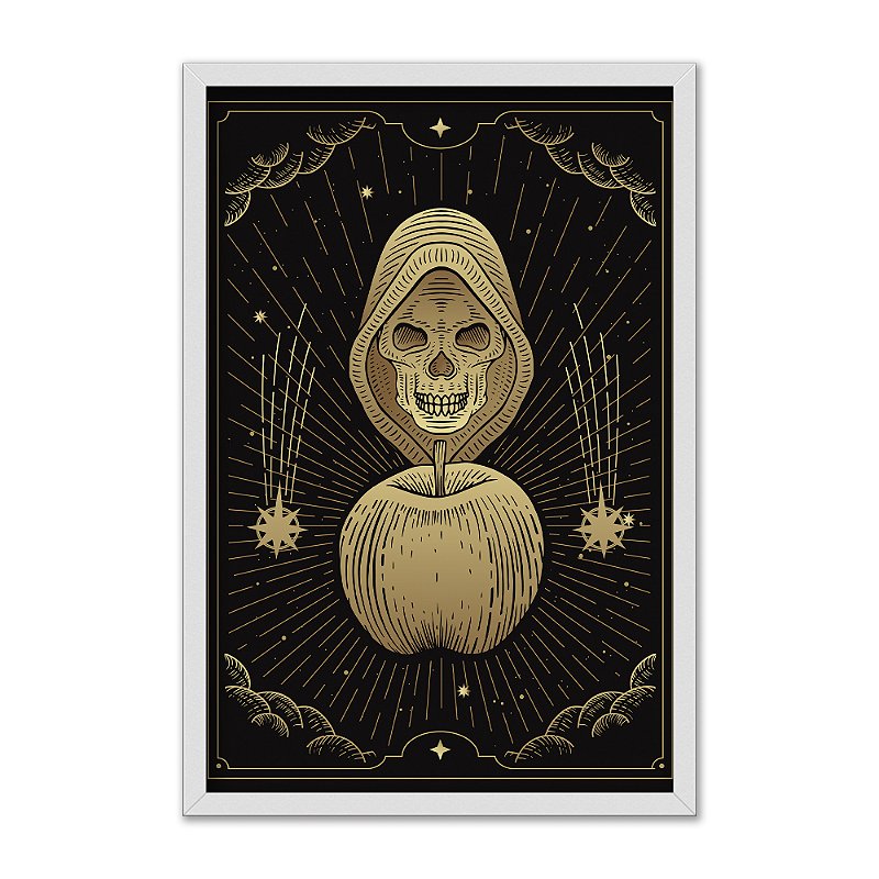Quadro Decorativo A Morte Maça Detalhes Dourados - Deliquadros
