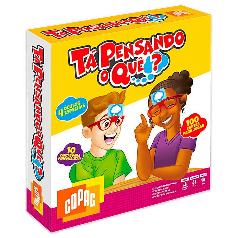 Jogo de Tabuleiro Tá Pensando o Quê? | COPAG - Bazaar Geek | Loja de Cultura POP