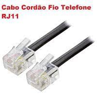 Cabo Cordão Fio Telefone RJ11 com 2 metros e 4 vias Pronto Uso com Con ...