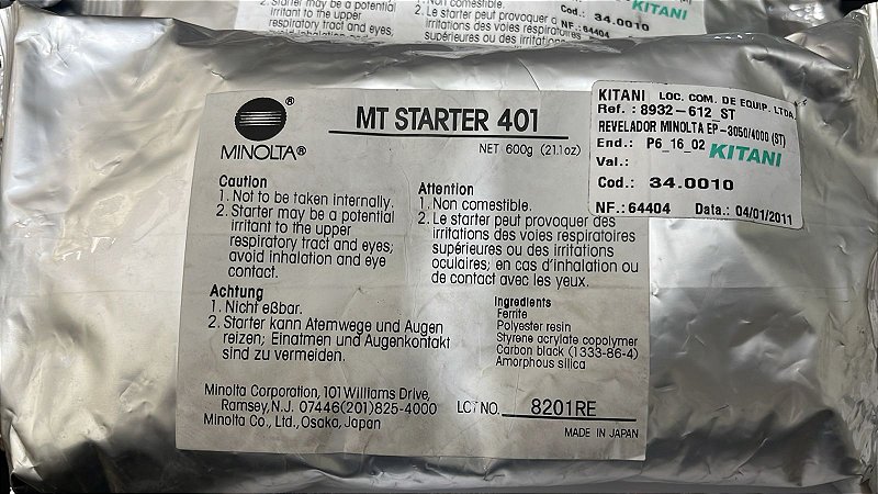 revelador konica minolta ep-3050,4000 8932-612 600 gramas original ...
