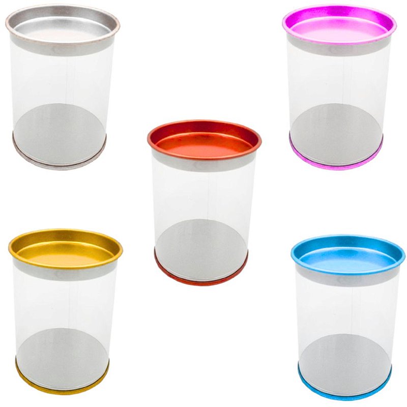 Tubo Lata 10 X 10cm Transparente c/Tampa - Laurinda