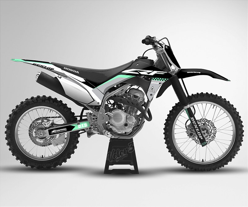 kit gráfico CRF 250F - Preto e Verde - Vetor3 Gráficos - O melhor Kit ...