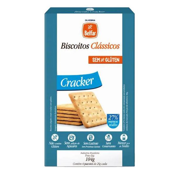 Biscoito Cracker Sem Glúten Belfar 104g - Me Gusta Veg