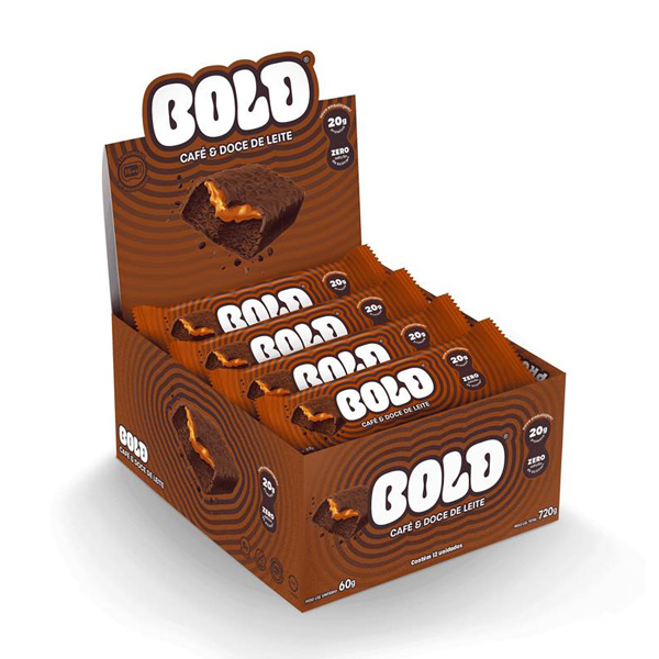 Barra de Proteína Café e Doce de Leite Bold Display 12x60g - Me Gusta Veg