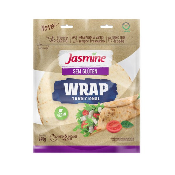 Massa para Wrap Sem Glúten Tradicional Jasmine 240g - Me Gusta Veg
