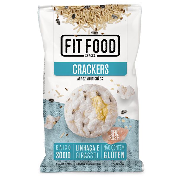 Biscoito Cracker de Arroz Multigrãos Fit Food 30g - Me Gusta Veg