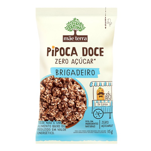Pipoca Doce Brigadeiro Zero Açúcar Mãe Terra 35g - Me Gusta Veg