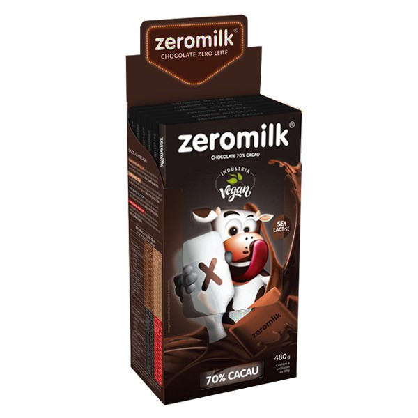 Chocolate Zeromilk 70% Cacau 70g Caixa 6 un - Me Gusta Veg