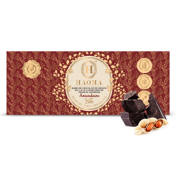 Barra Chocolate com Amendoim Haoma 250g - Me Gusta Veg