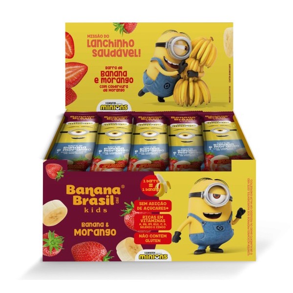 Barrinhas de Banana com Morango Minions Banana Brasil cx 20 un - Me ...