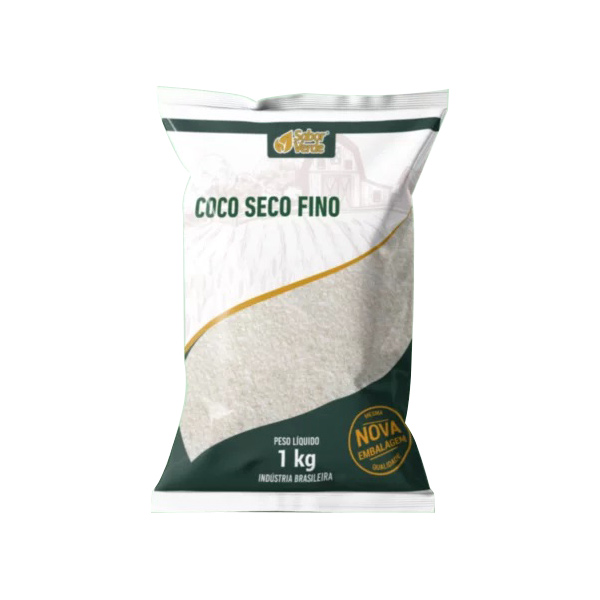 Coco Seco Ralado Fino Sabor Verde 1kg - Me Gusta Veg