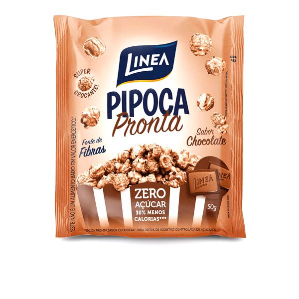 Pipoca Pronta Chocolate Zero Açúcar Linea |50g - Me Gusta Veg