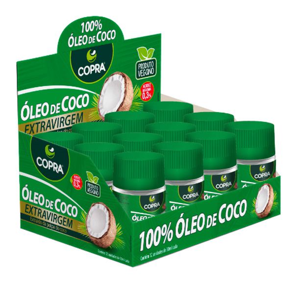 Óleo de Coco Copra Extra Virgem 30ml Caixa 12 UN - Me Gusta Veg