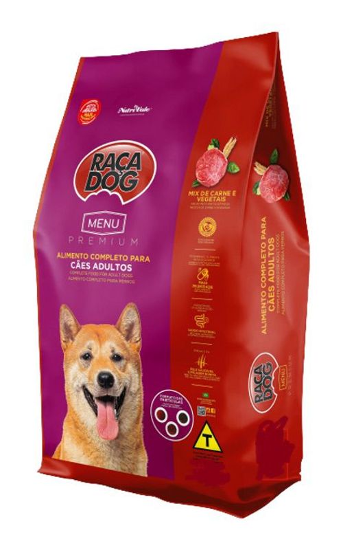 Ração Premium Raça Dog Menu - Nutrivale: Sabor Carne e Vegetais ...