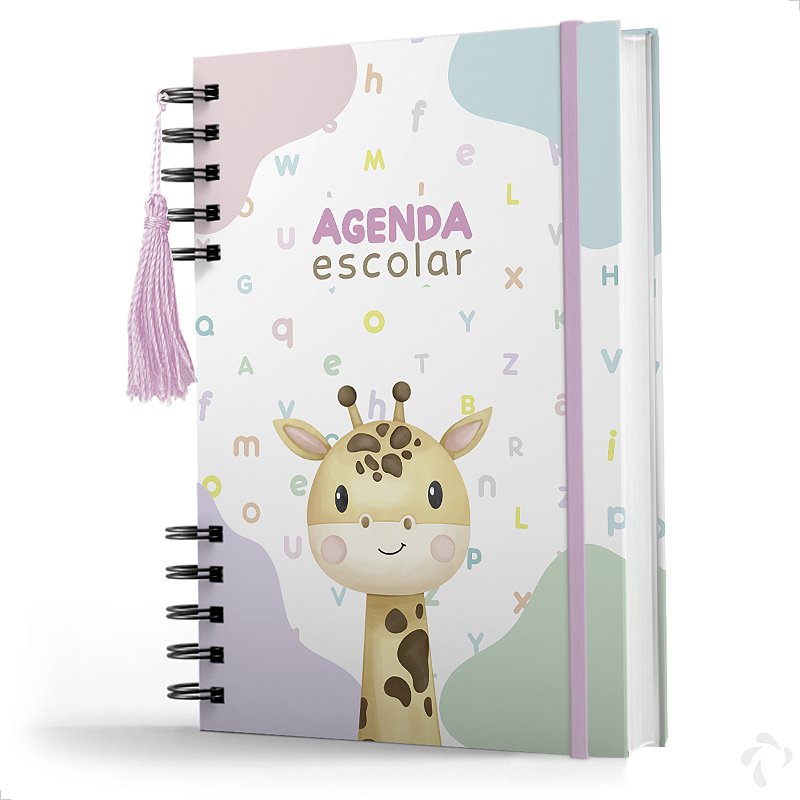Agenda Creche Infantil Capa Dura Minha Rotina Menina Girafa - Nisti ...