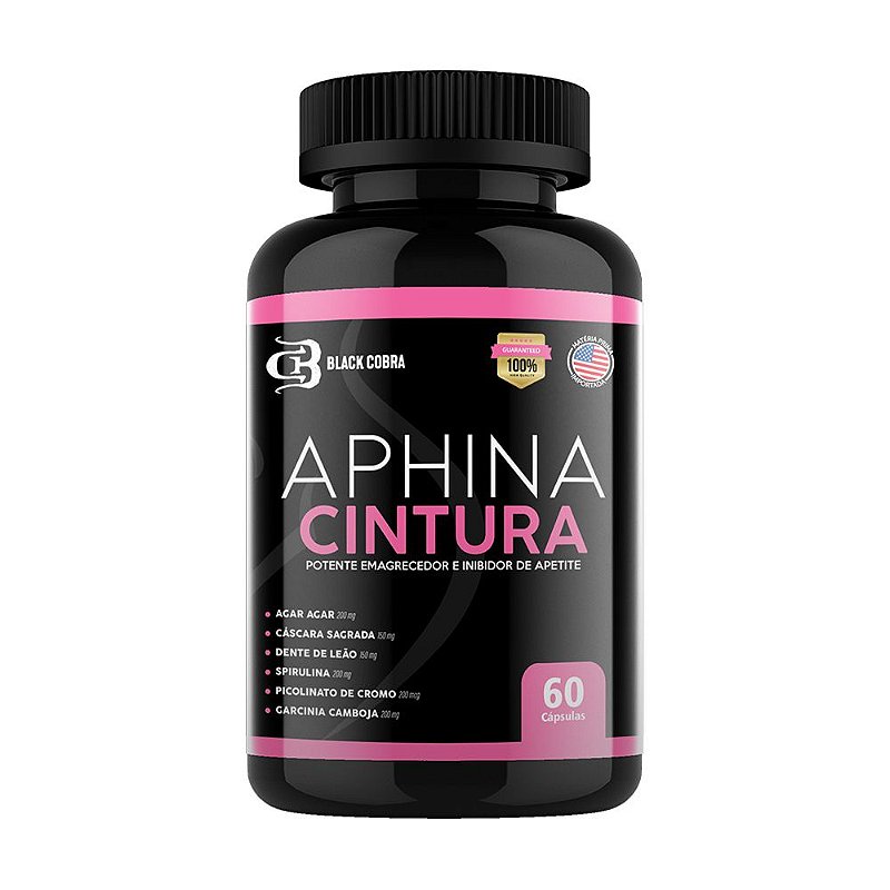 Aphina Cintura 60 Caps Redutor do Apetite e Medidas - Black Cobra ...