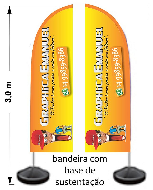 WIND BANNER/KIT COMPLETO BANDEIRA E BASE - Virtua Gráfica Emanuel