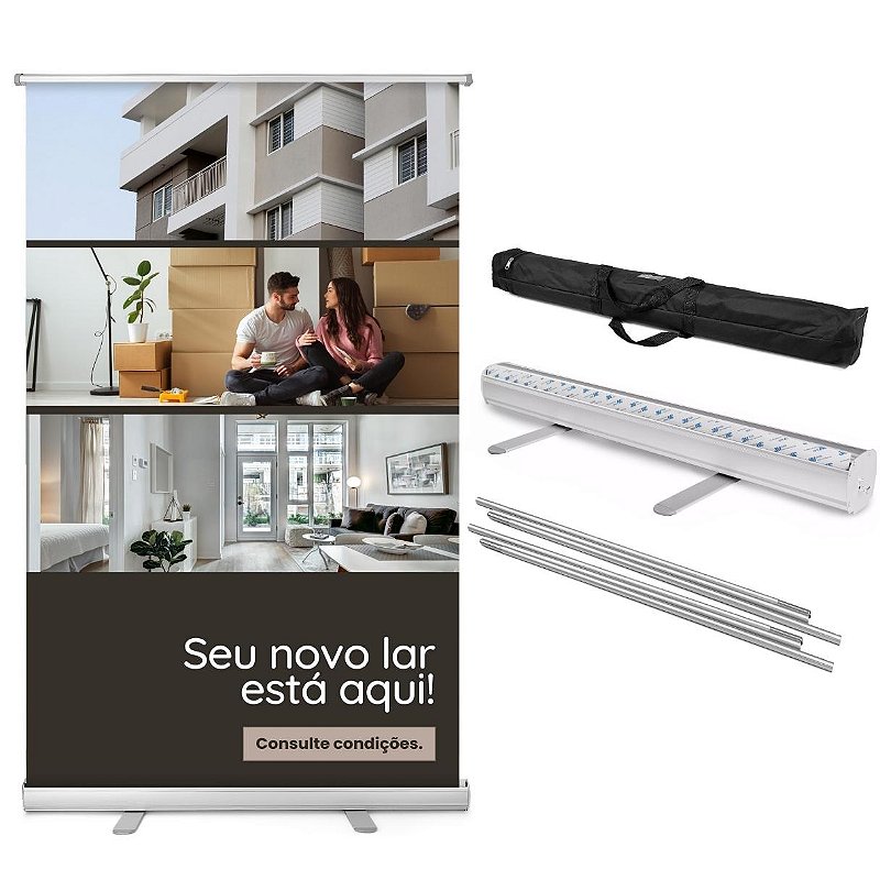 Porta Banner Roll-up 120x200cm Suporte Banner Estrutura com Bolsa - FIXCOM | Distribuidora de ...