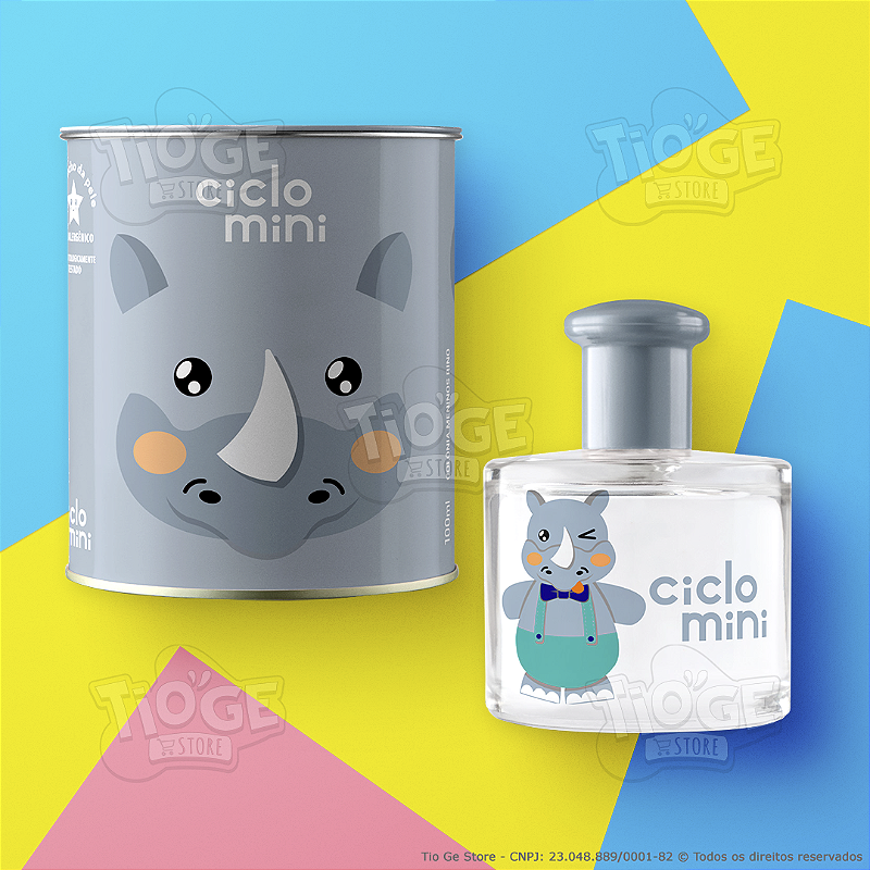 Perfume Infantil Rino Ciclo Mini Deo Colônia com Lata Personalizada ...
