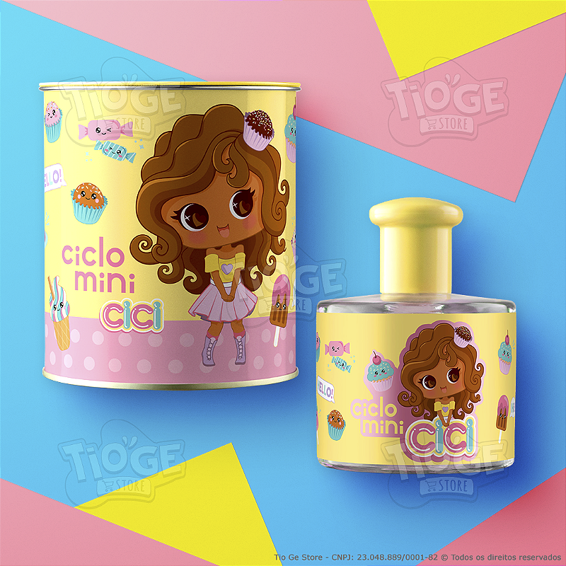 Perfume Infantil Cici Mel Ciclo Mini Deo Colônia com Lata Personalizada Presente 100ml - Tio Ge ...