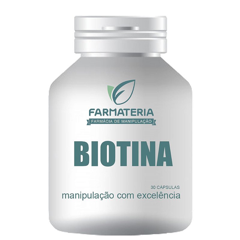Biotina 10mg 120 Cápsulas - Farmateria - Farmácia de Manipulação