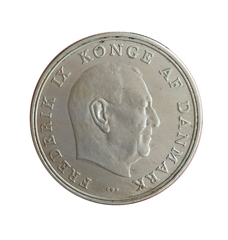 Numismática. Moeda de Cuproníquel da Dinamarca 5 Kroner 1961 ...