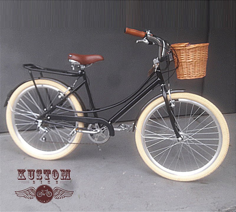 Bicicleta Retrô Vintage - Estilo Caloi Ceci Antiga Cor Preta Kustom ...