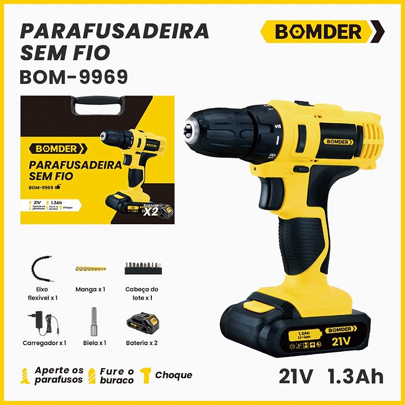 BOM-9969: Sua Parafusadeira e Furadeira Sem Fio Versátil - lavneteletronicos.com.br