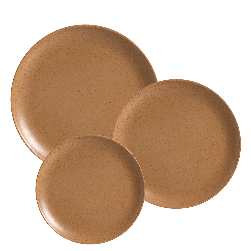 Jogo de Pratos Aparelho Jantar Kit 12 Peças Organic Terracota Alleanza ...