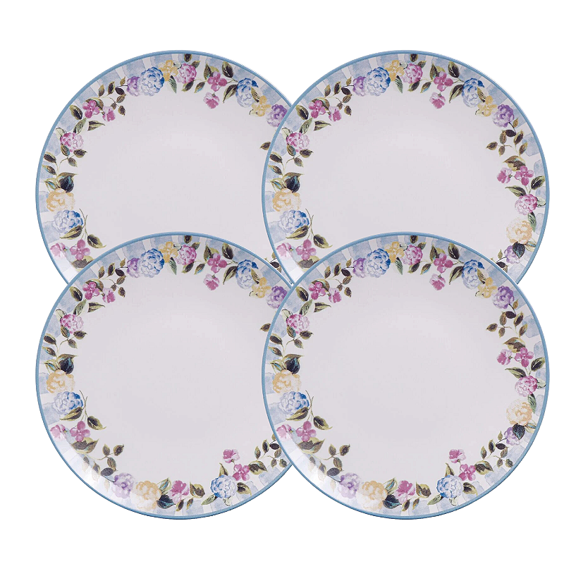 Jogo De Pratos Raso Refeição Kit 4 Peças Porcelana 25cm Aura Tramontina ...