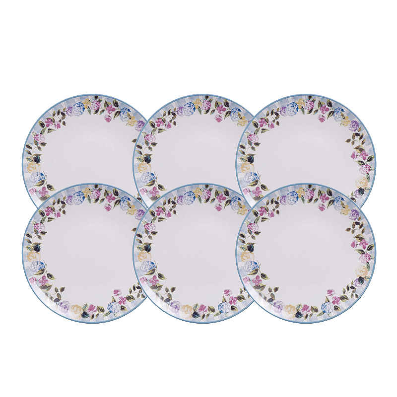 Jogo De Pratos Raso Refeição Kit 6 Peças Porcelana 25cm Aura Tramontina ...