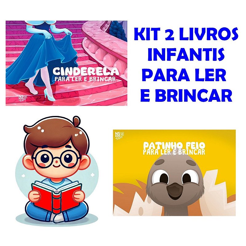 Kit 2 Livros Kit Patinho Feio & Cinderela Para Ler E Brincar - Amoler - Editora e Livraria