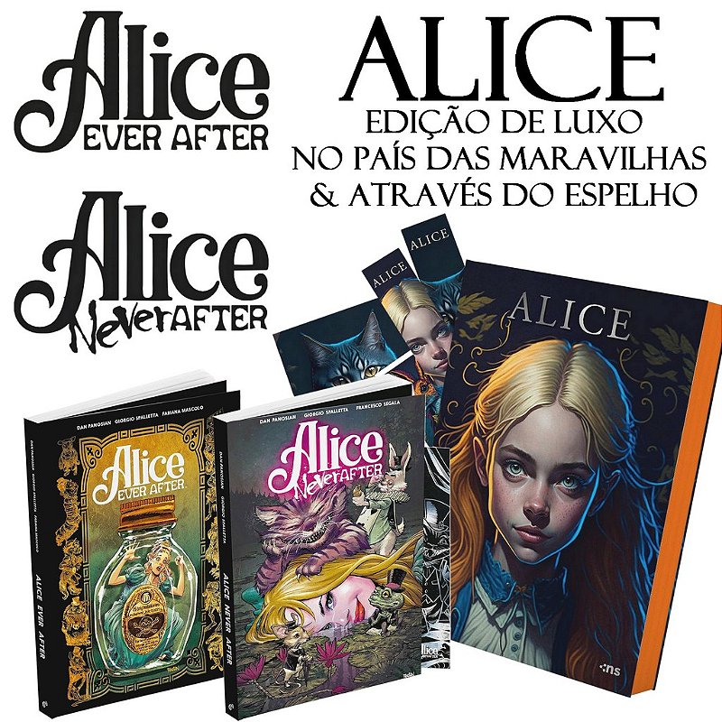 Combo Alice Ever After + Never After + País das Maravilhas & Através d - Amoler - Editora e Livraria