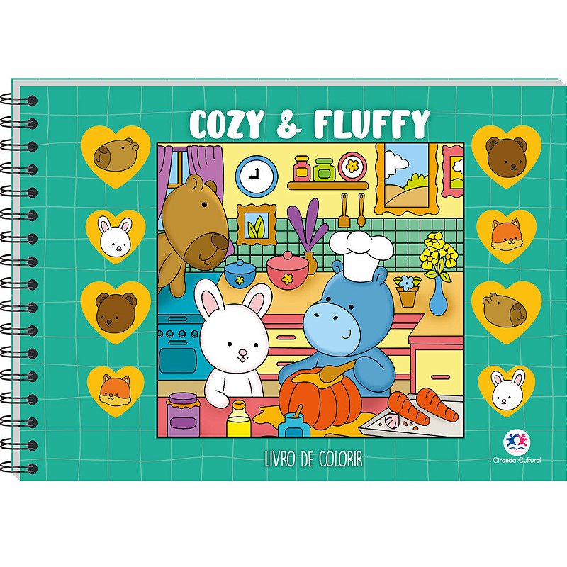 Cozy and Fluffy Green - Livro de colorir - Amoler - Editora e Livraria