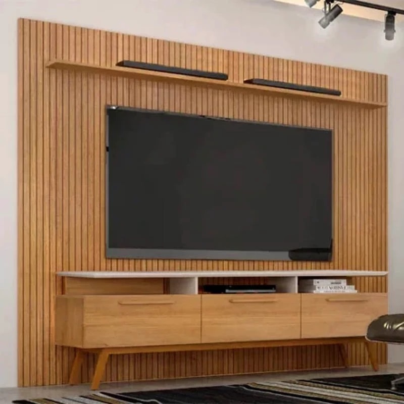 Painel Frisado Curitiba + Rack São Paulo TV até 75 2.24m - Valdemoveis ...
