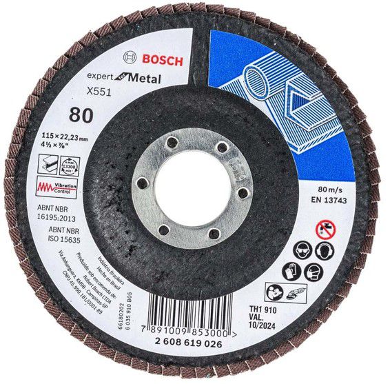 Disco Flap 115mm G80 Expert for Metal Curvo BOSCH - Abrasivos, Solda e Corte, EPI, Ferramentas é ...
